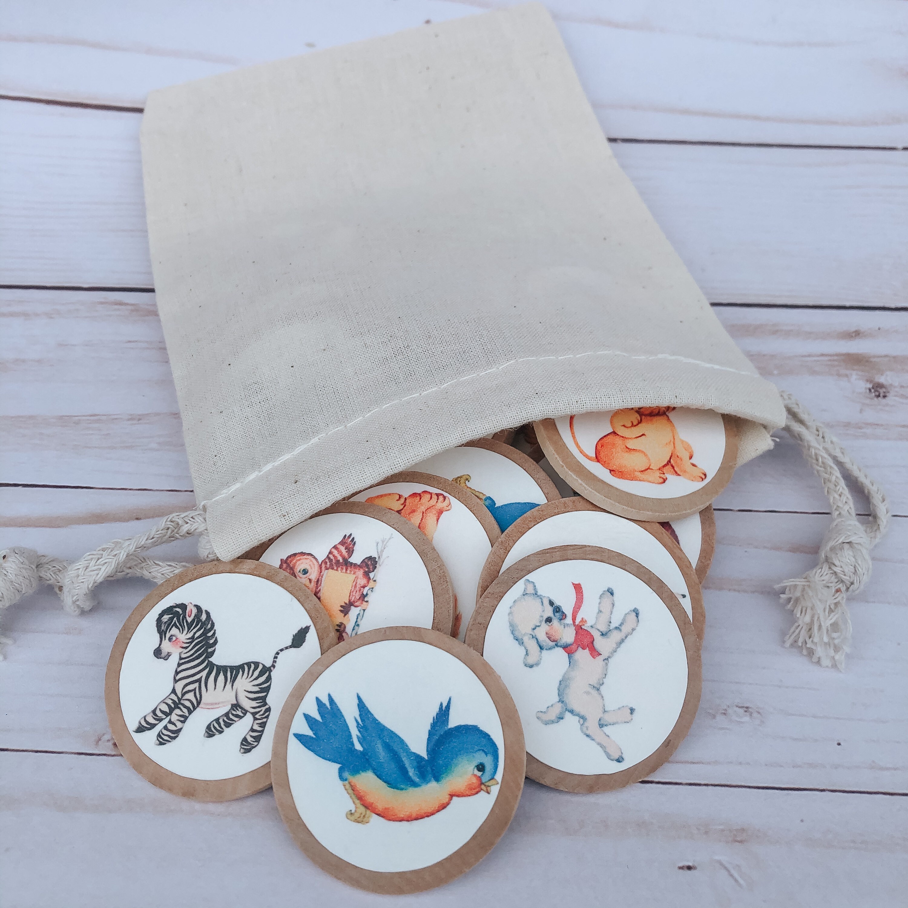 Vintage Animals Matching Game: Retro Memory Game - Etsy