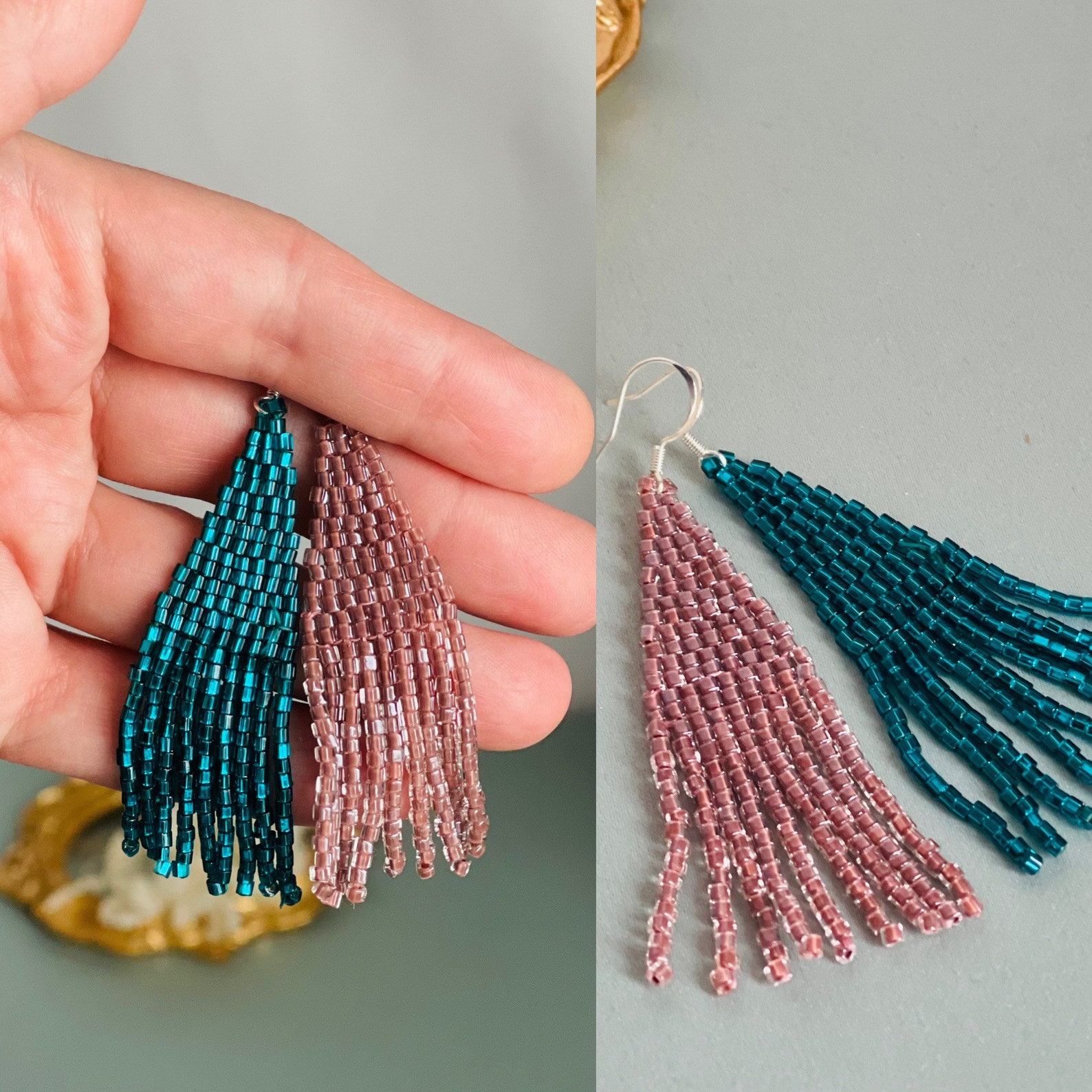Handwoven Fringe Beaded Statement Earrings Kit, Seed Bead Earrings Kit, Diy Making Jewelry Kit ...