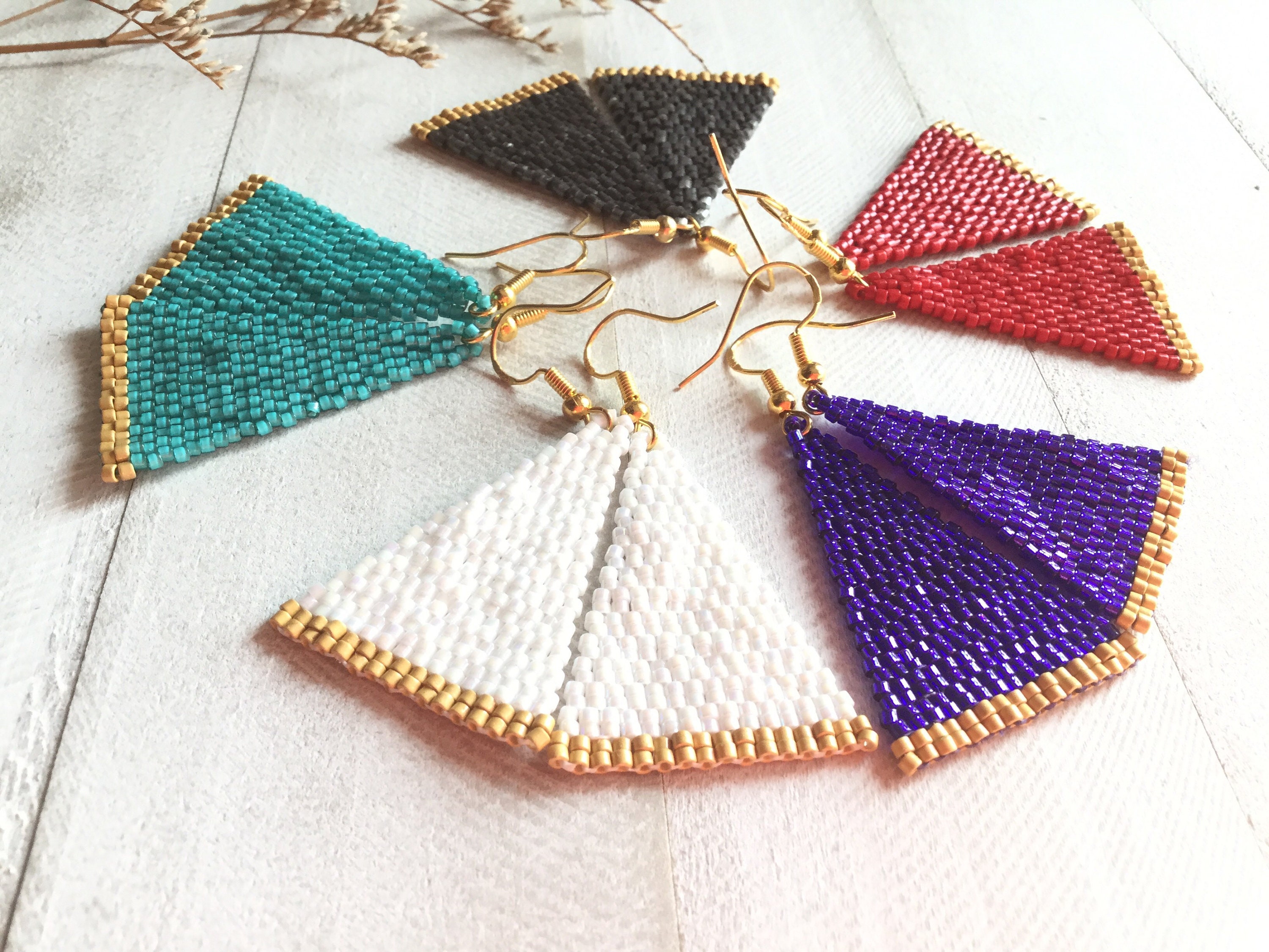 Brick Stitch Earrings Kit Beaded Kit Seed Bead Earrings Kit - Etsy