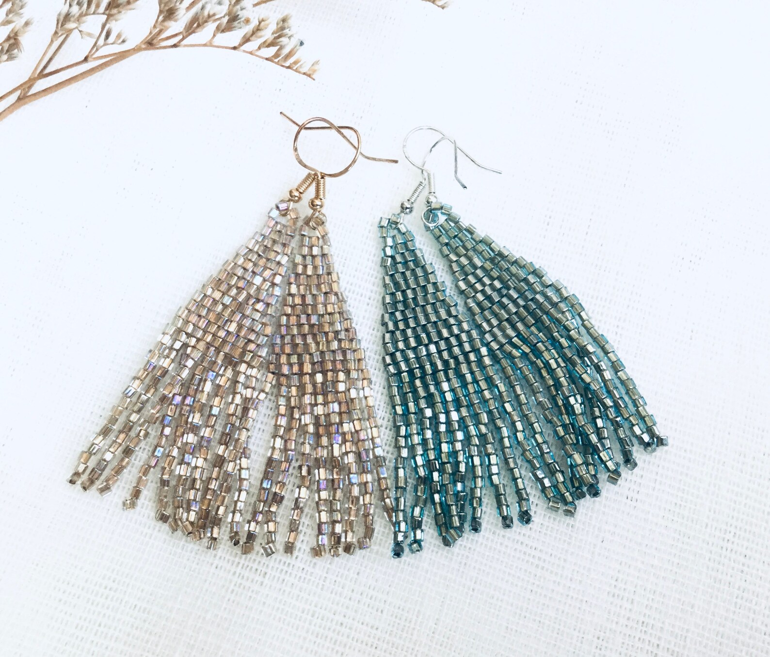 Handwoven Fringe Beaded Statement Earrings Kit, Seed Bead Earrings Kit, Diy Making Jewelry Kit ...