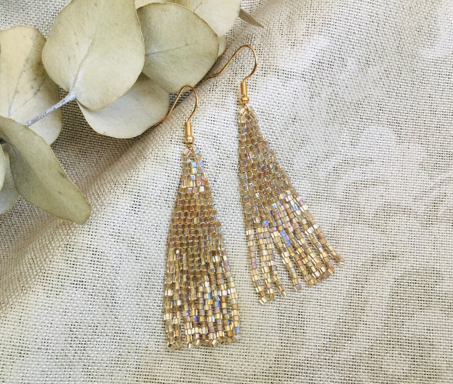 Handwoven Fringe Beaded Statement Earrings Kit, Seed Bead Earrings Kit, Diy Making Jewelry Kit ...