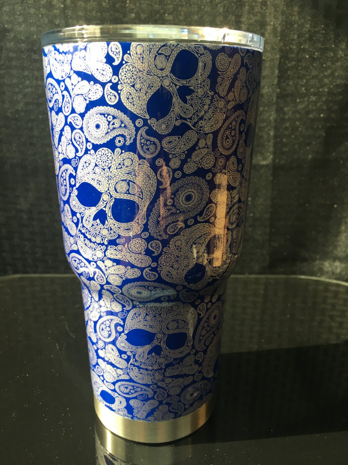 Custom Blue Sugar Skull 20 oz Stainless Steel Tumbler