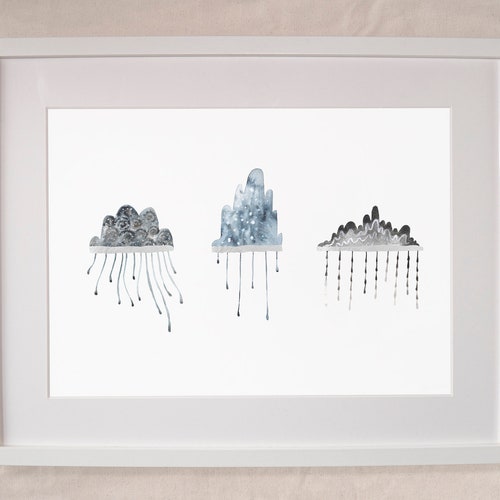 Rain Cloud Art Print Every Cloud Has a Silver Lining - Etsy
