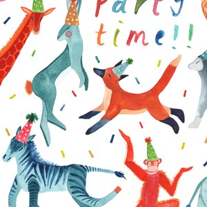 Animal Party Time Greeting Card - Etsy