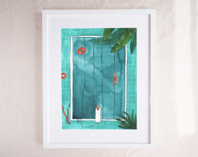 Pool Spa Swimming Art Print | Etsy