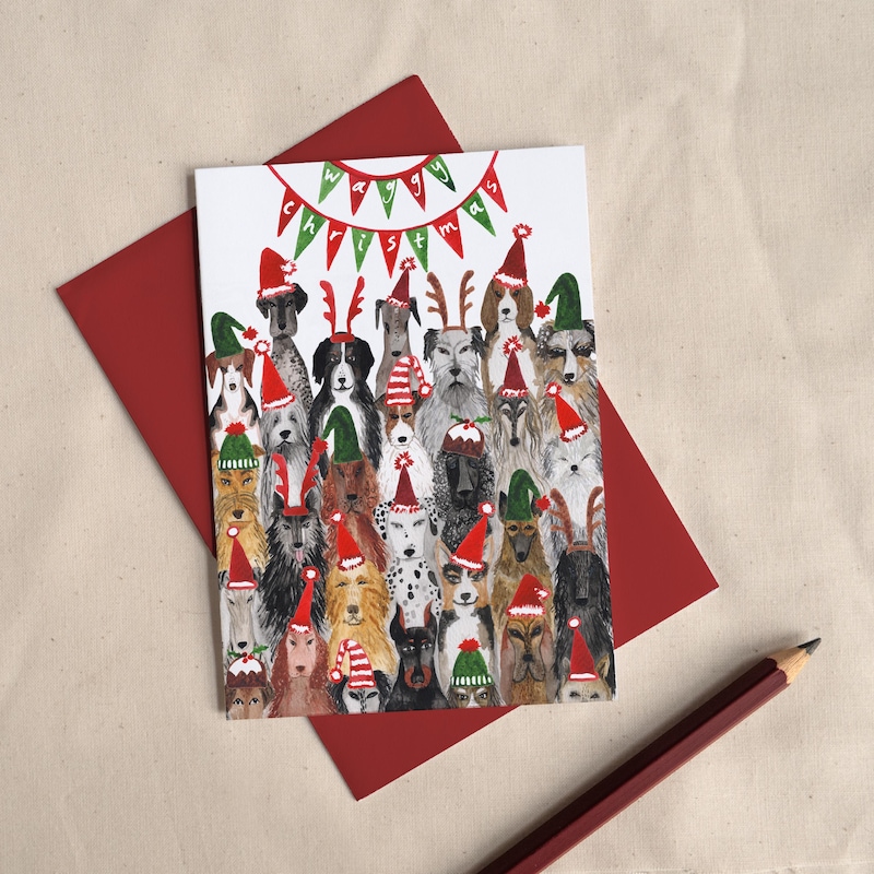 Dog Christmas Card - Etsy