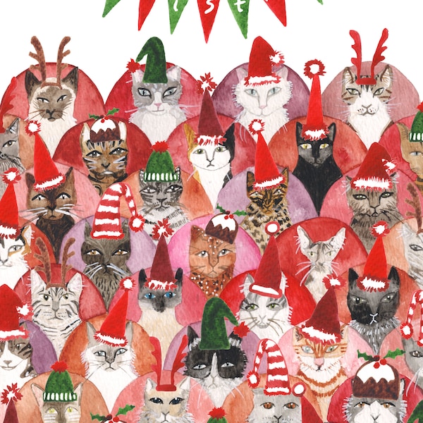Cat Christmas Cards - Etsy