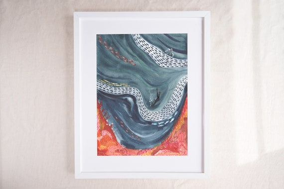 Diver Wall Art // Scuba Diving Print Explore the World - Etsy UK