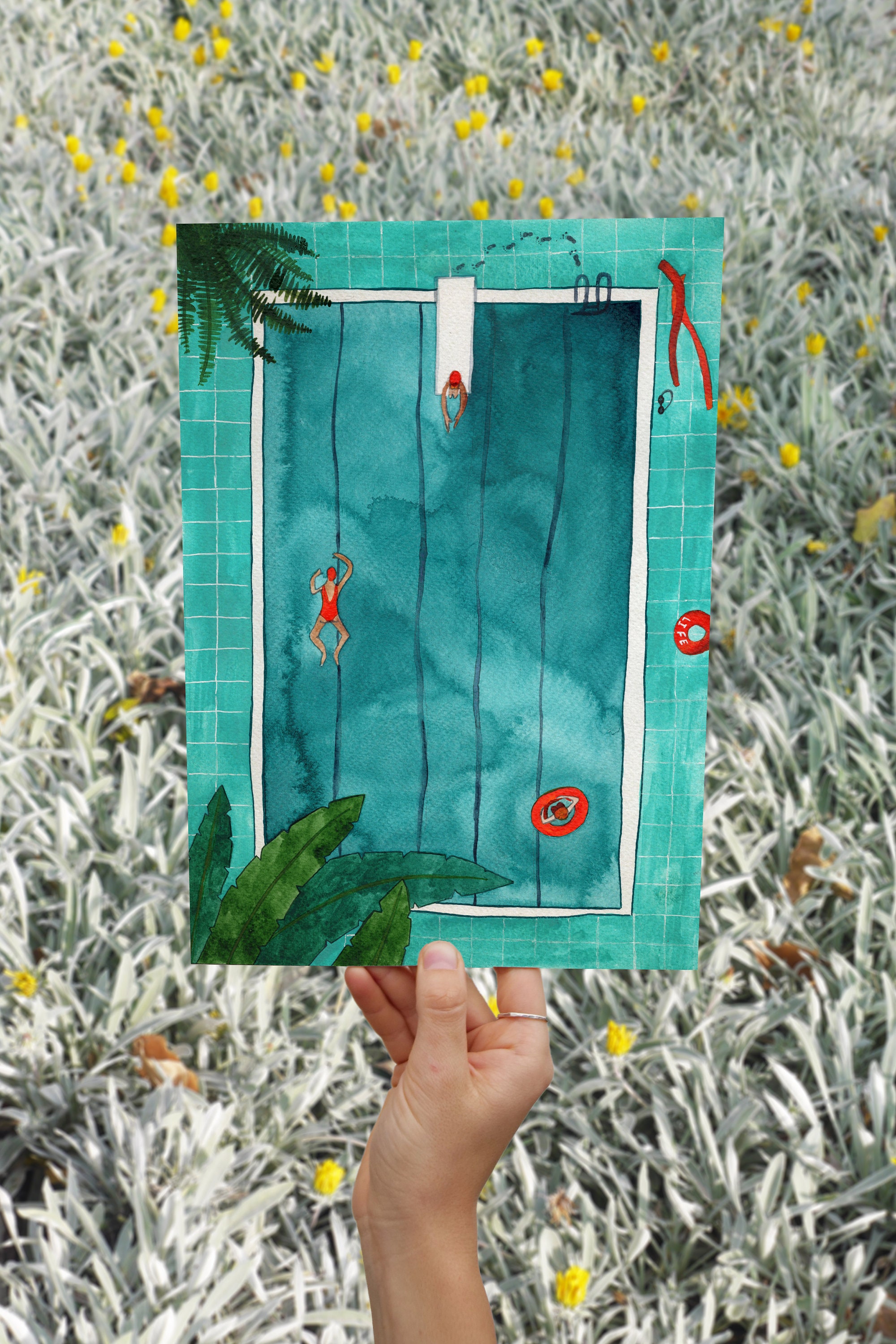 Pool Spa Swimming Art Print - Etsy