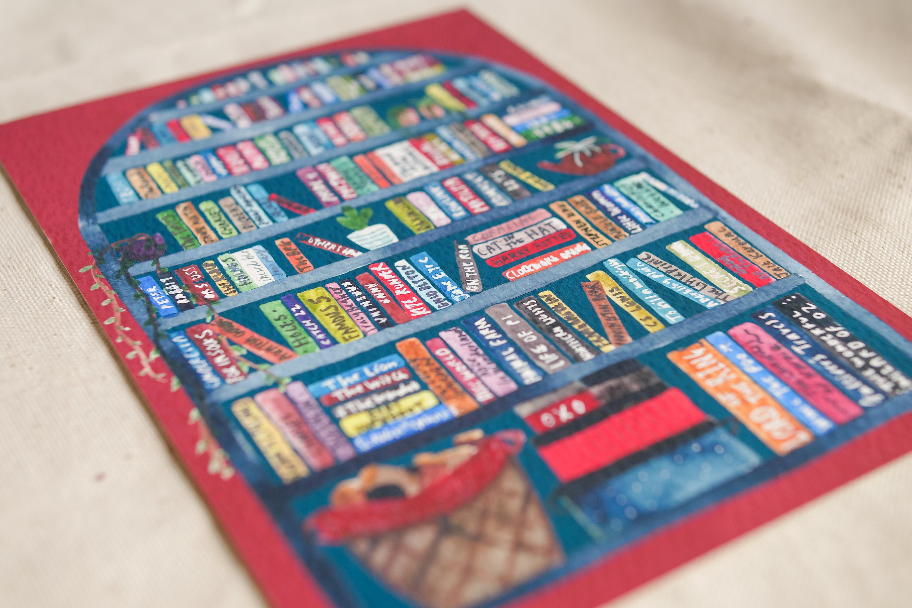 Book Collected Illustrated Library Print - Etsy UK