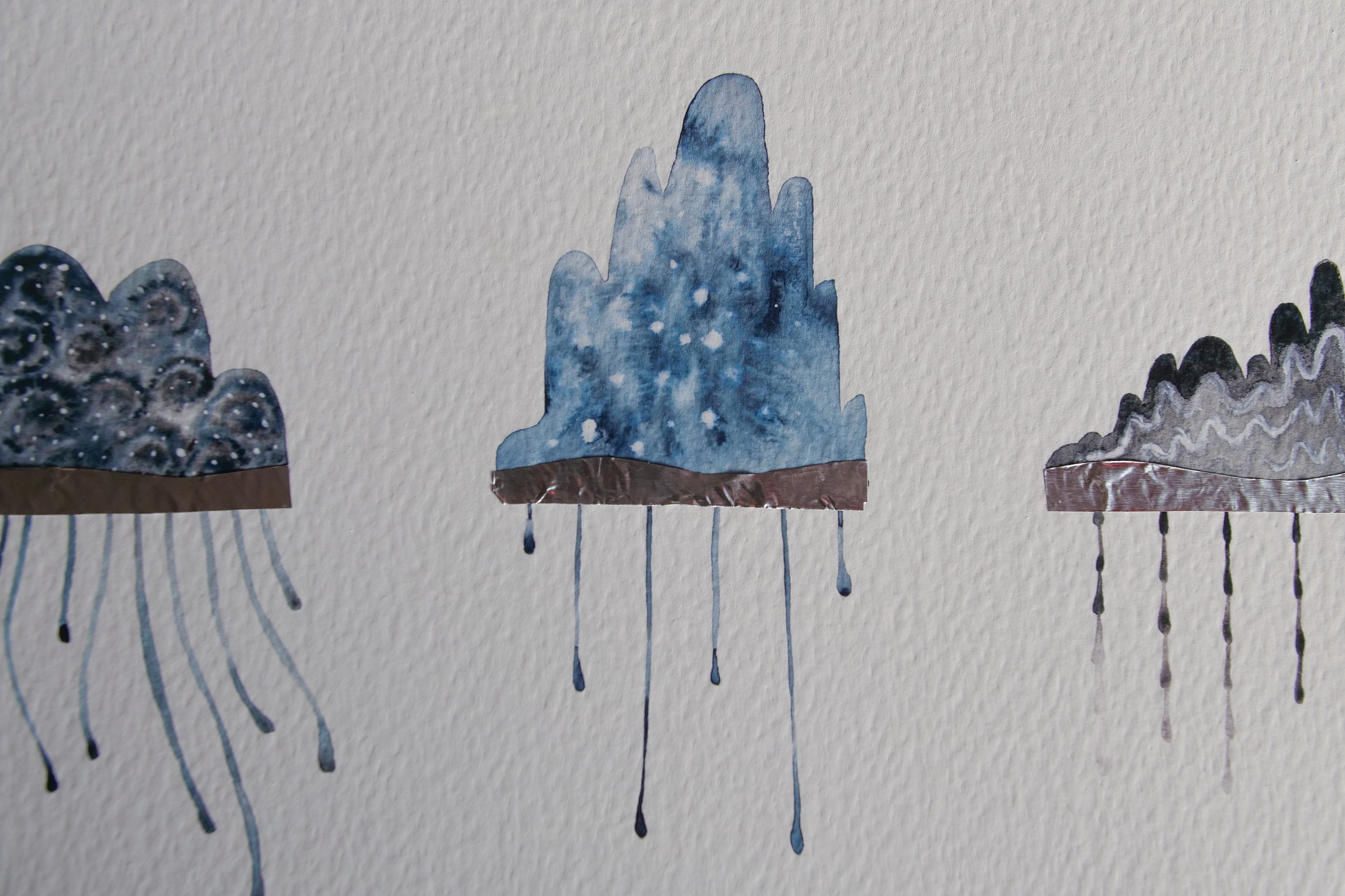 Rain Cloud Art Print Every Cloud has a Silver Lining | Etsy