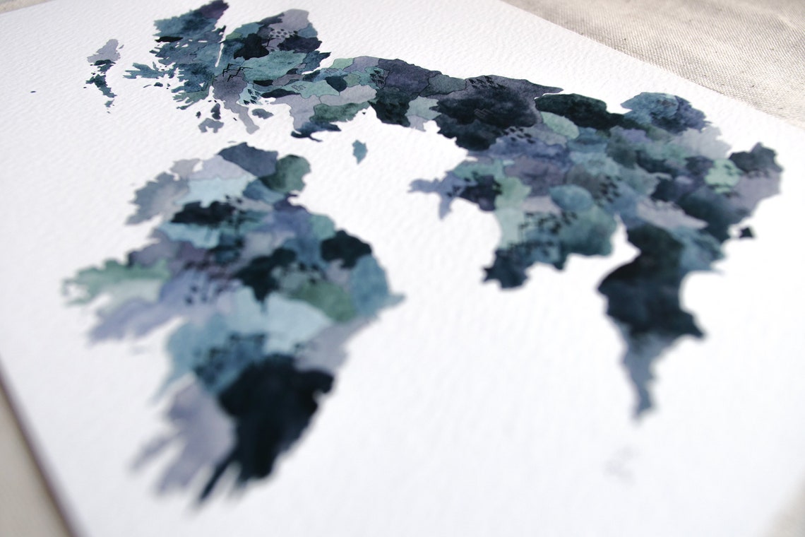UK Watercolour Travel Map | Etsy UK