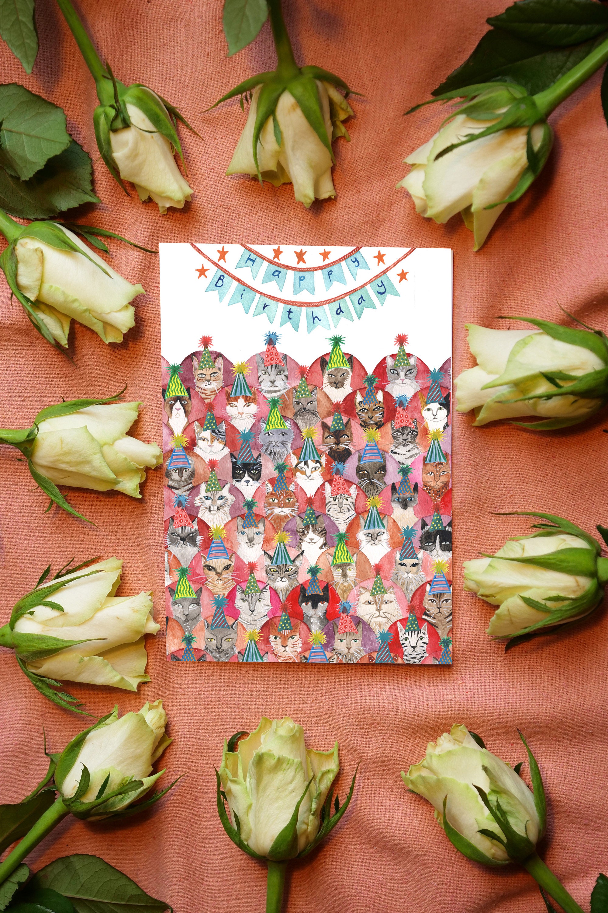 Cat Lover Birthday Card Cats in Party Hats - Etsy