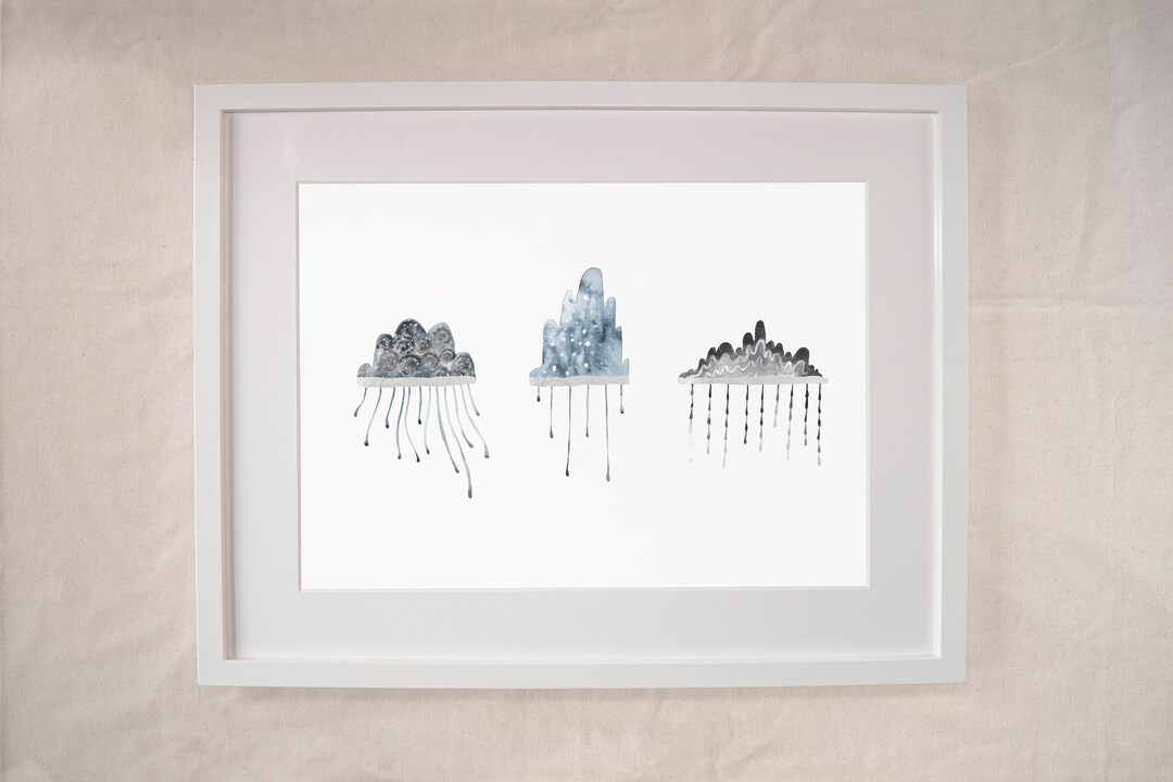 Rain Cloud Art Print Every Cloud Has a Silver Lining - Etsy