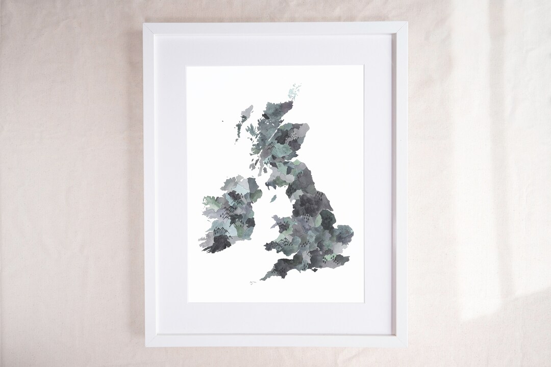 UK Watercolour Travel Map - Etsy UK