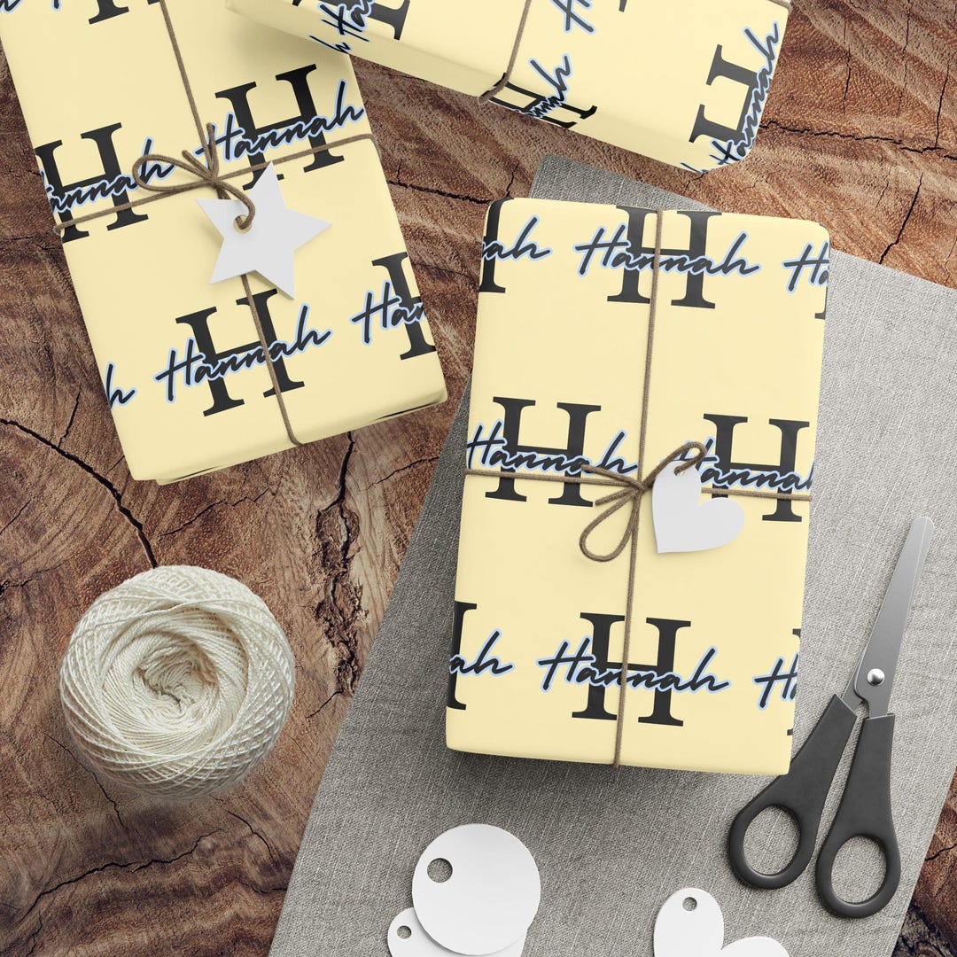 Custom Name and Initial Wrapping Papers - Personalized Gift Wrap ...