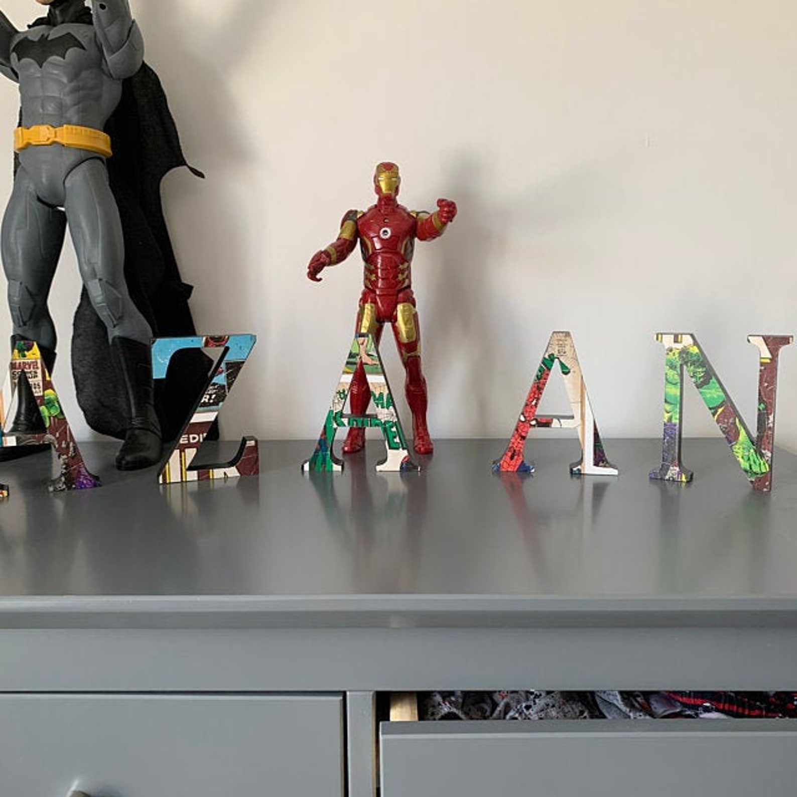 Personalised Wooden Marvel Superhero Comic Letters Any | Etsy UK