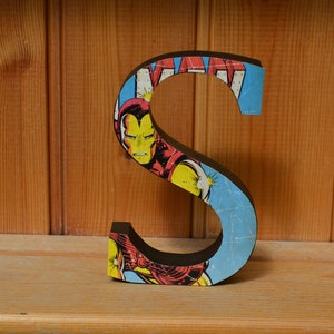 Personalised Wooden Marvel Superhero Comic Letters Any Name/word Room ...
