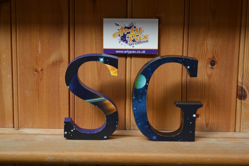 Personalised Wooden Letters Outer Space Themed, Custom Name Sign, Any ...