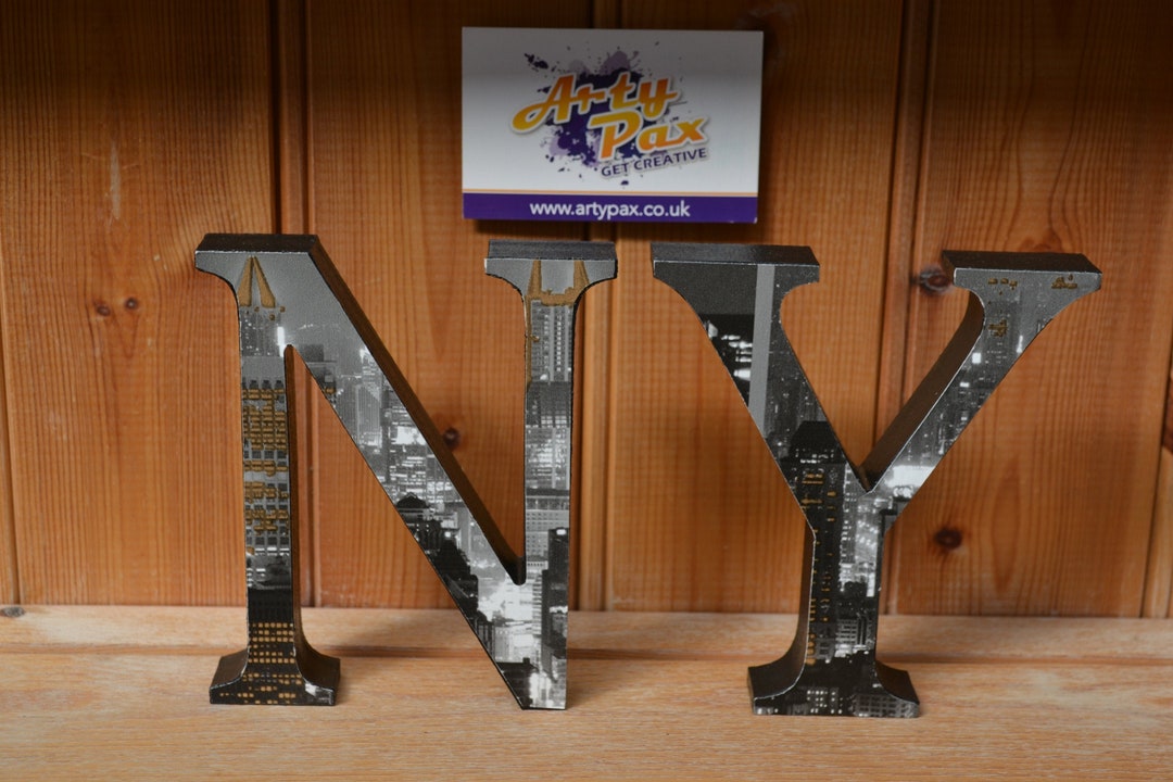 Personalised Wooden New York Cityscape Themed Letters Any Name/word ...