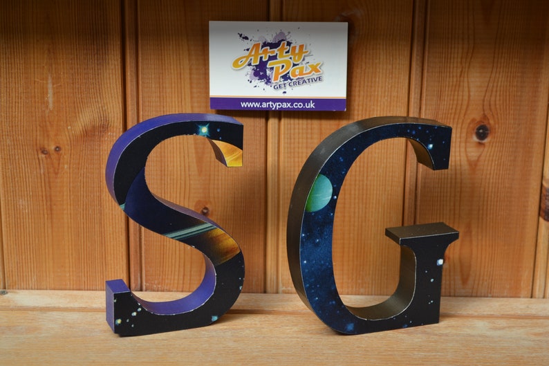 Personalised Wooden Letters Outer Space Themed, Custom Name Sign, Any ...
