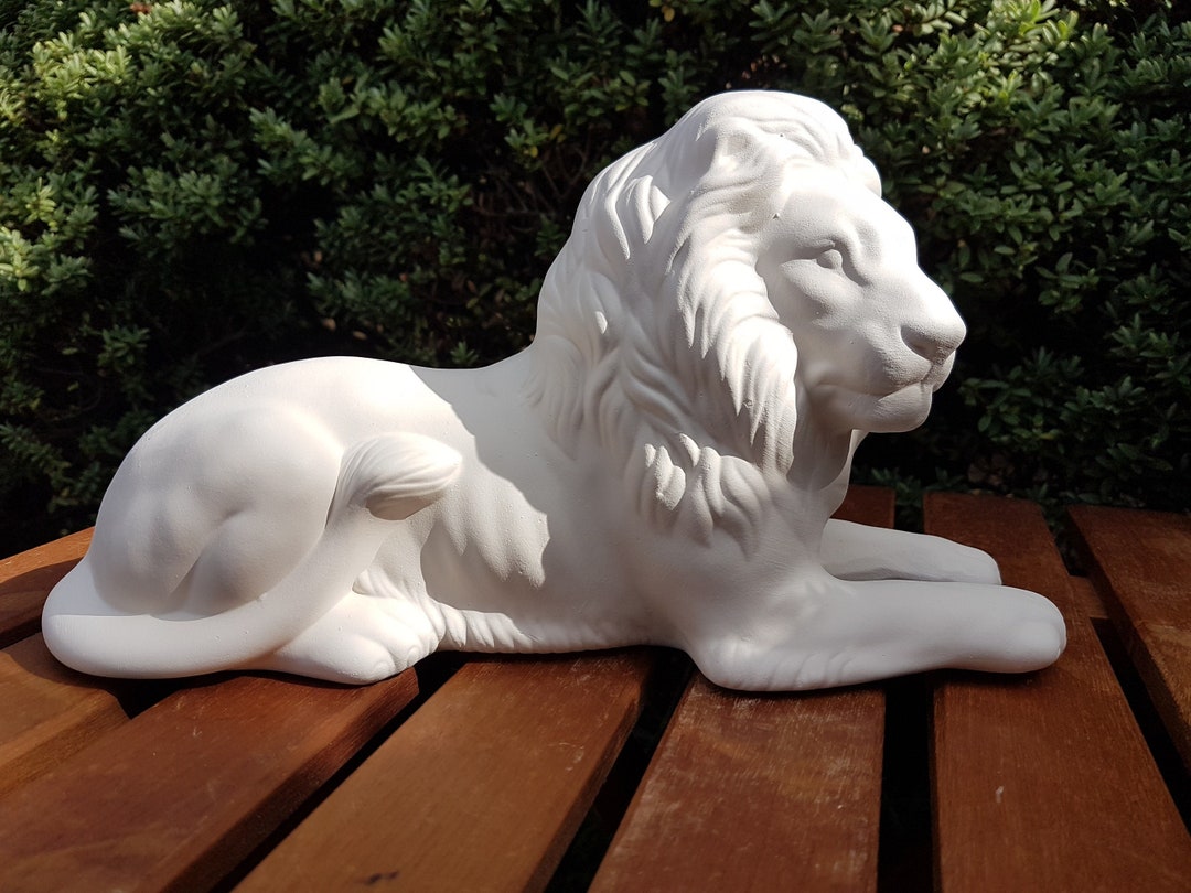 Paint Your Own Lion Kit, Ceramic Sitting Lion African Animal Bisque ...