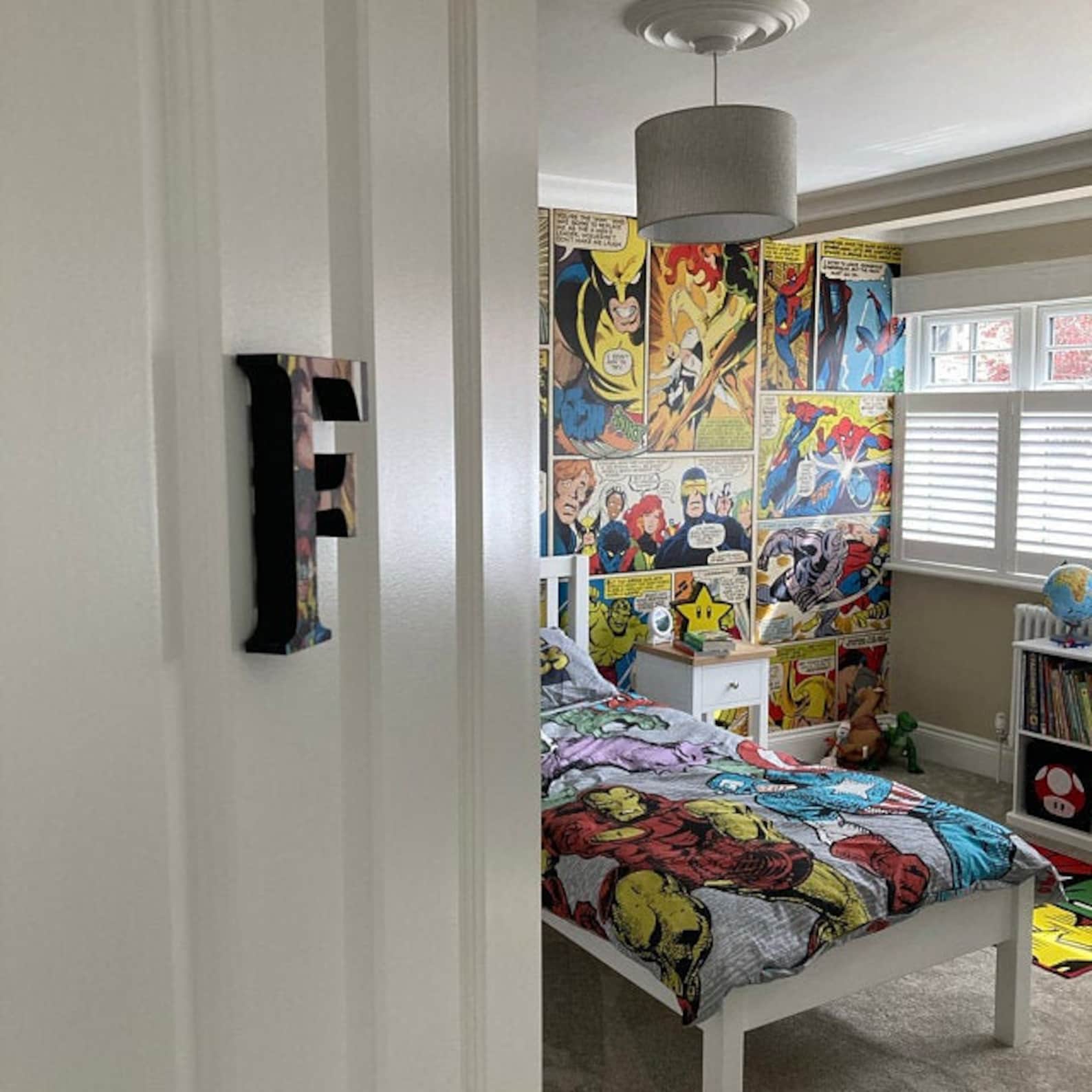 Personalised Wooden Marvel Superhero Comic Letters Any | Etsy UK