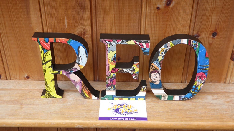 Personalised Wooden Marvel Superhero Comic Letters Any - Etsy UK