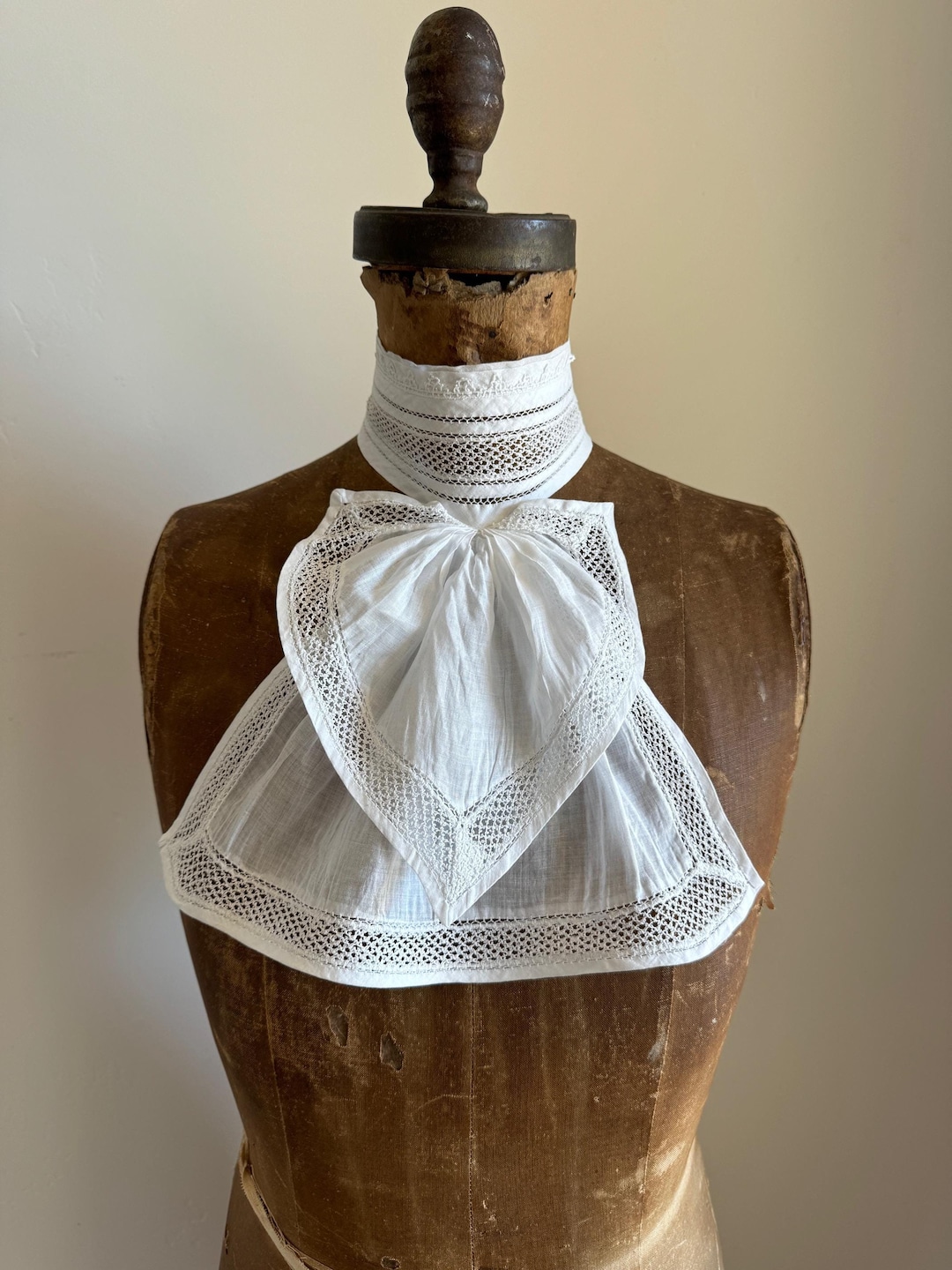 Edwardian White Jabot Collar, French Victoria Collar, Baroque Neck ...