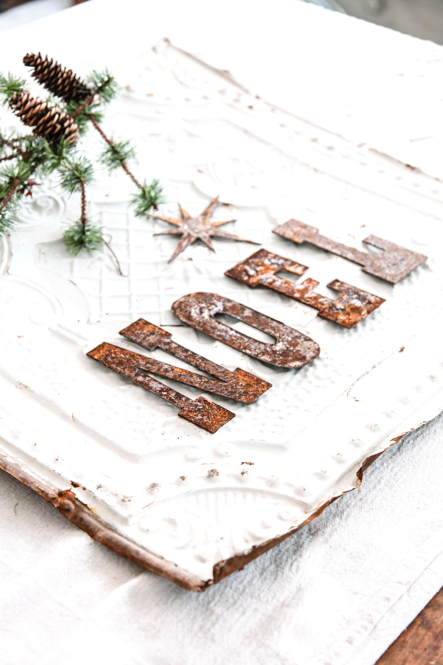 Rusty Metal Letters – Rustic Industrial Decor, Choice of Noel, Love ...