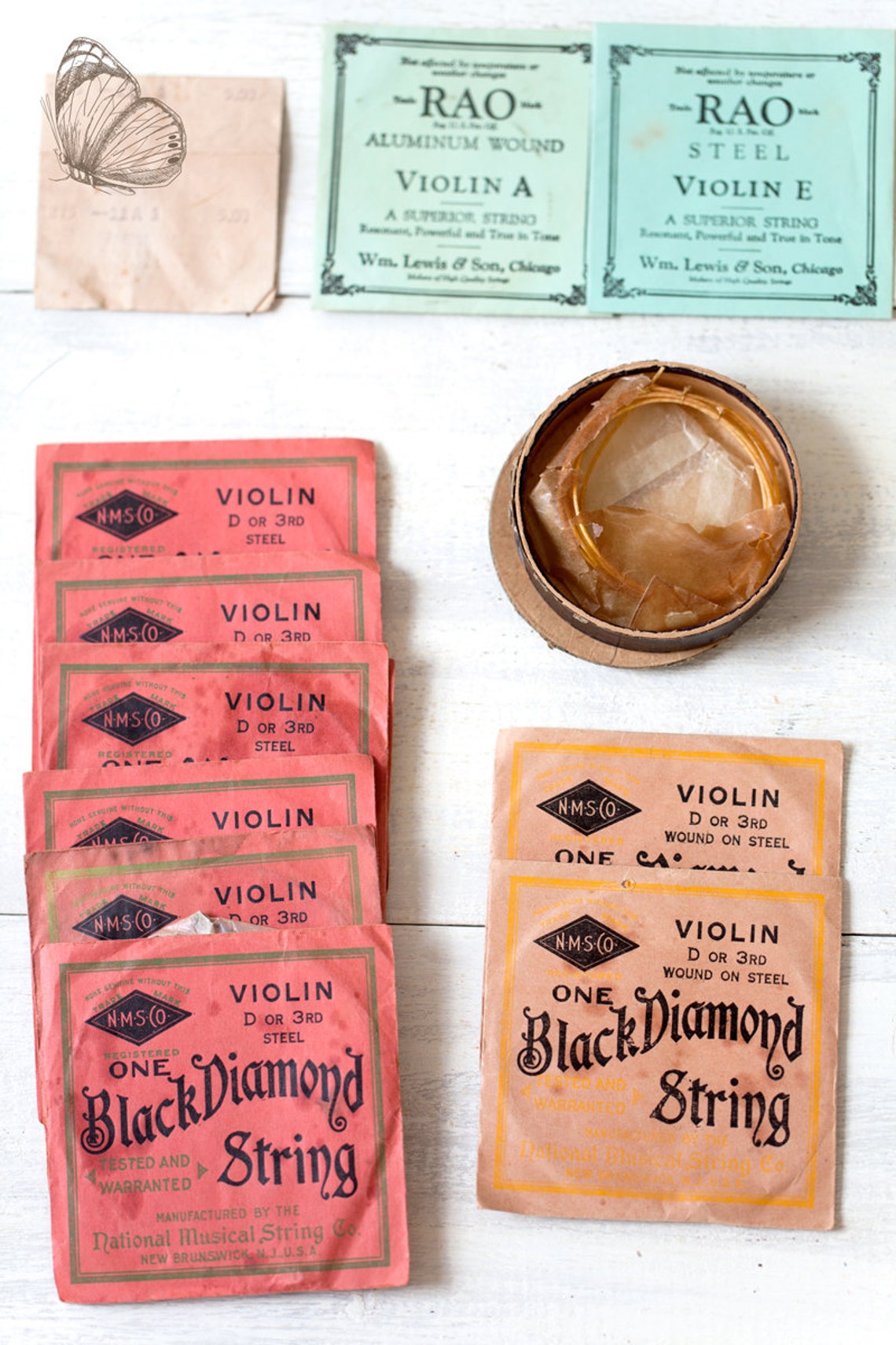 Vintage National Musical String Set – Mandolin & Violin Strings, 1940s ...