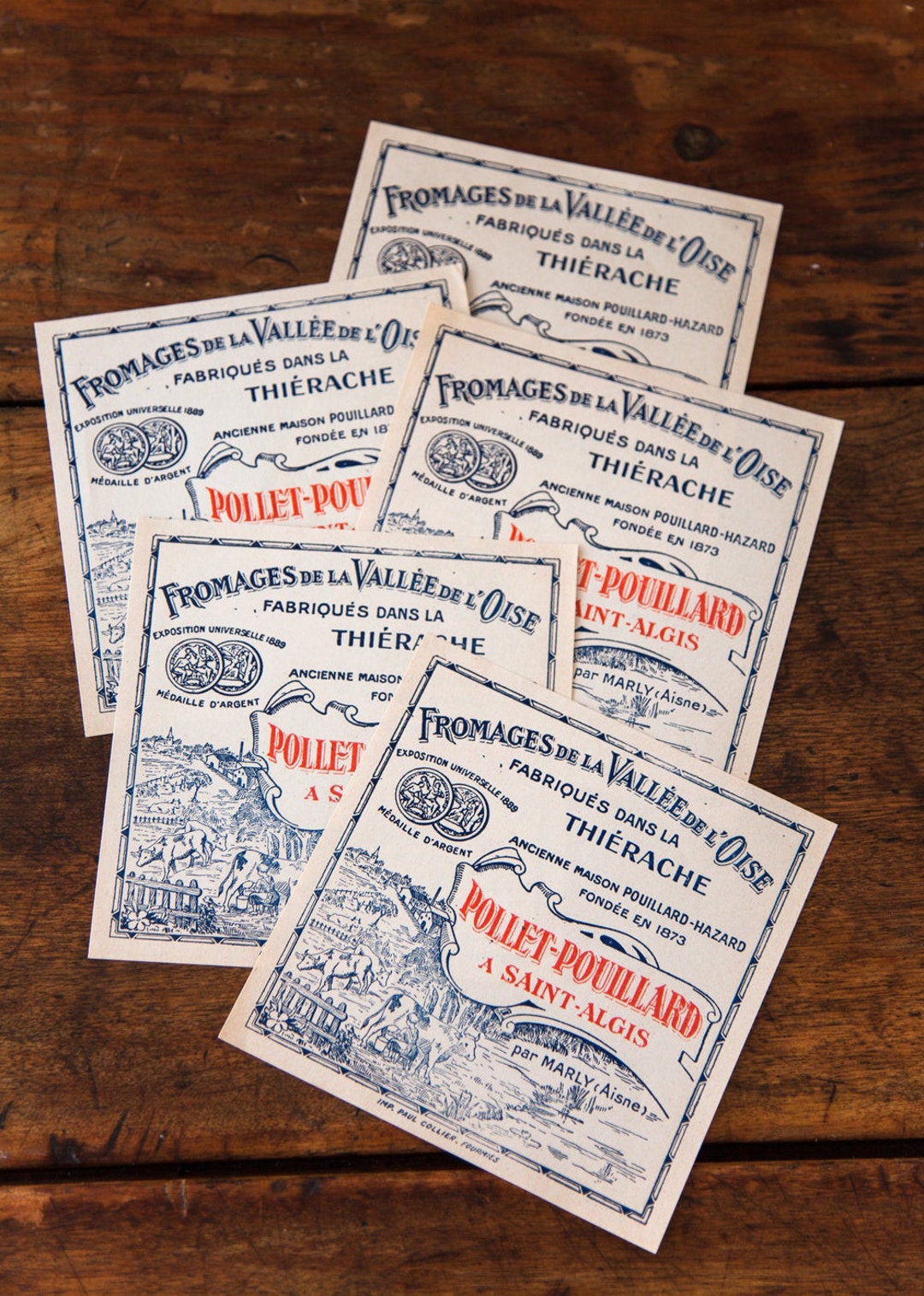 Vintage French Cheese Label - Set of 5 - Unused - Shabby Craft Projects ...