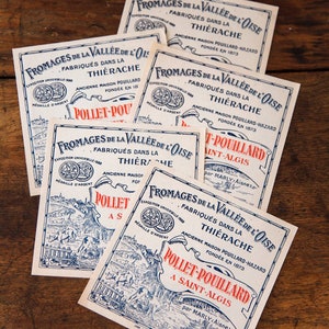 Vintage French Cheese Label - Set of 5 - Unused - Shabby Craft Projects ...