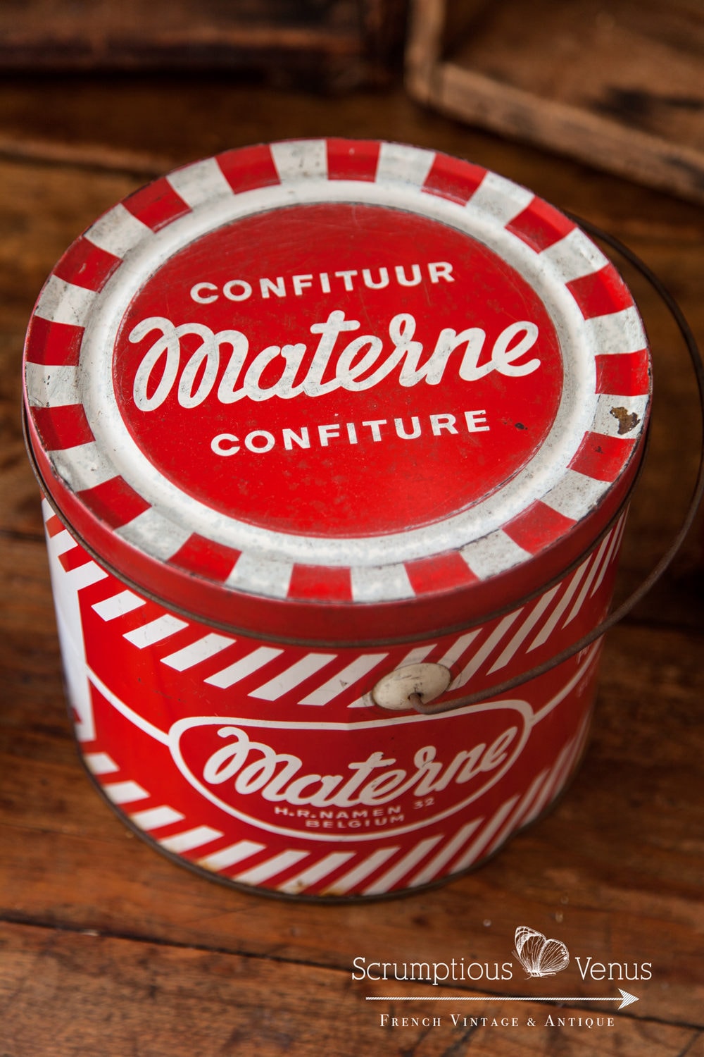 1950s Large Jam Tin - Materne - Made in Belgium - Cheerful Red - Etsy