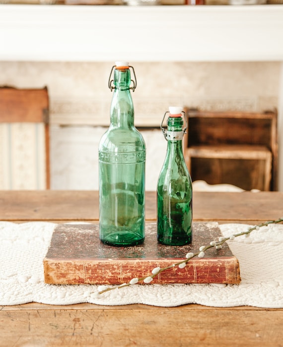 Botellas De Vidrio Verde Vintage Botellas Bordelesa → Cómpralas En