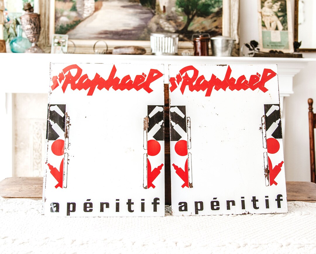 Vintage French Advertising Bar Menu - Tin Advertising Sign - Saint ...