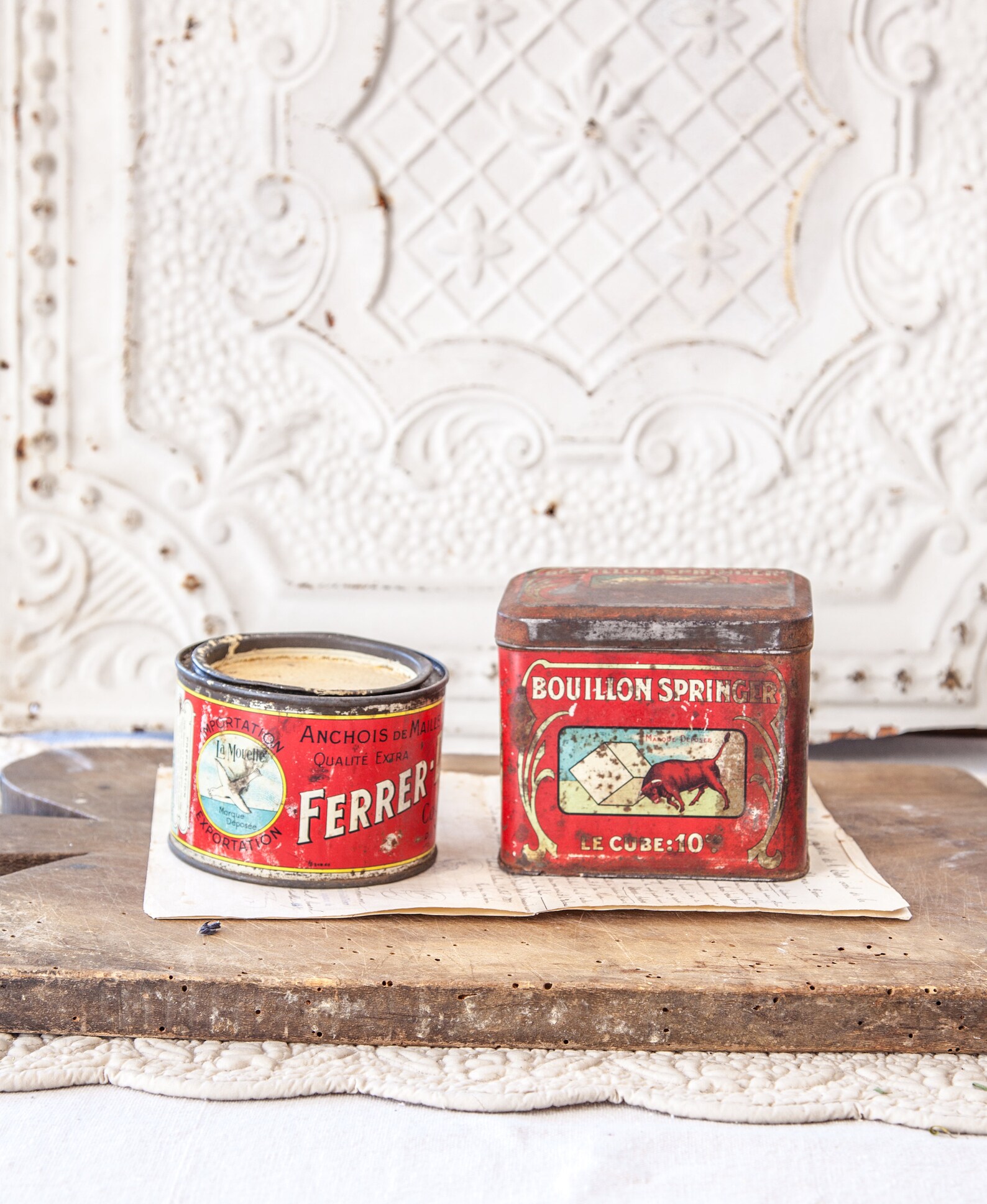 2 Vintage Fresh Kitchen Tins Vintage French Red Kitchen Tins - Etsy
