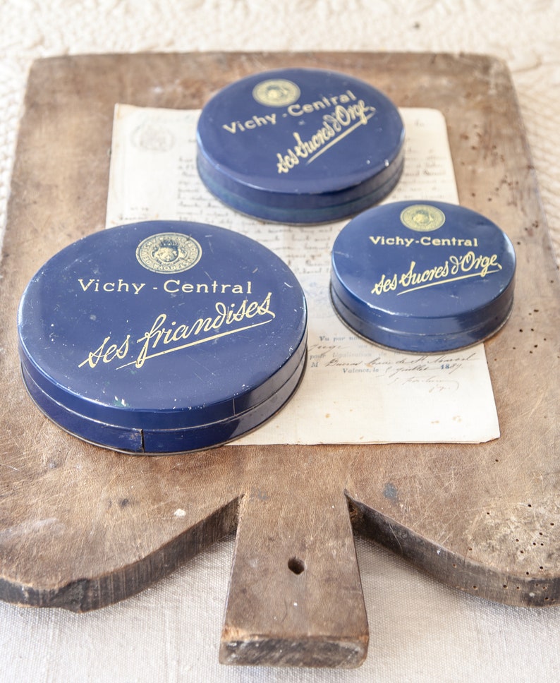 3 Vintage French Candy Tin Vichy Sucre D'orge - Etsy