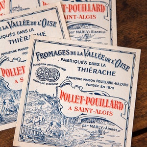 Vintage French Cheese Label - Set of 5 - Unused - Shabby Craft Projects ...