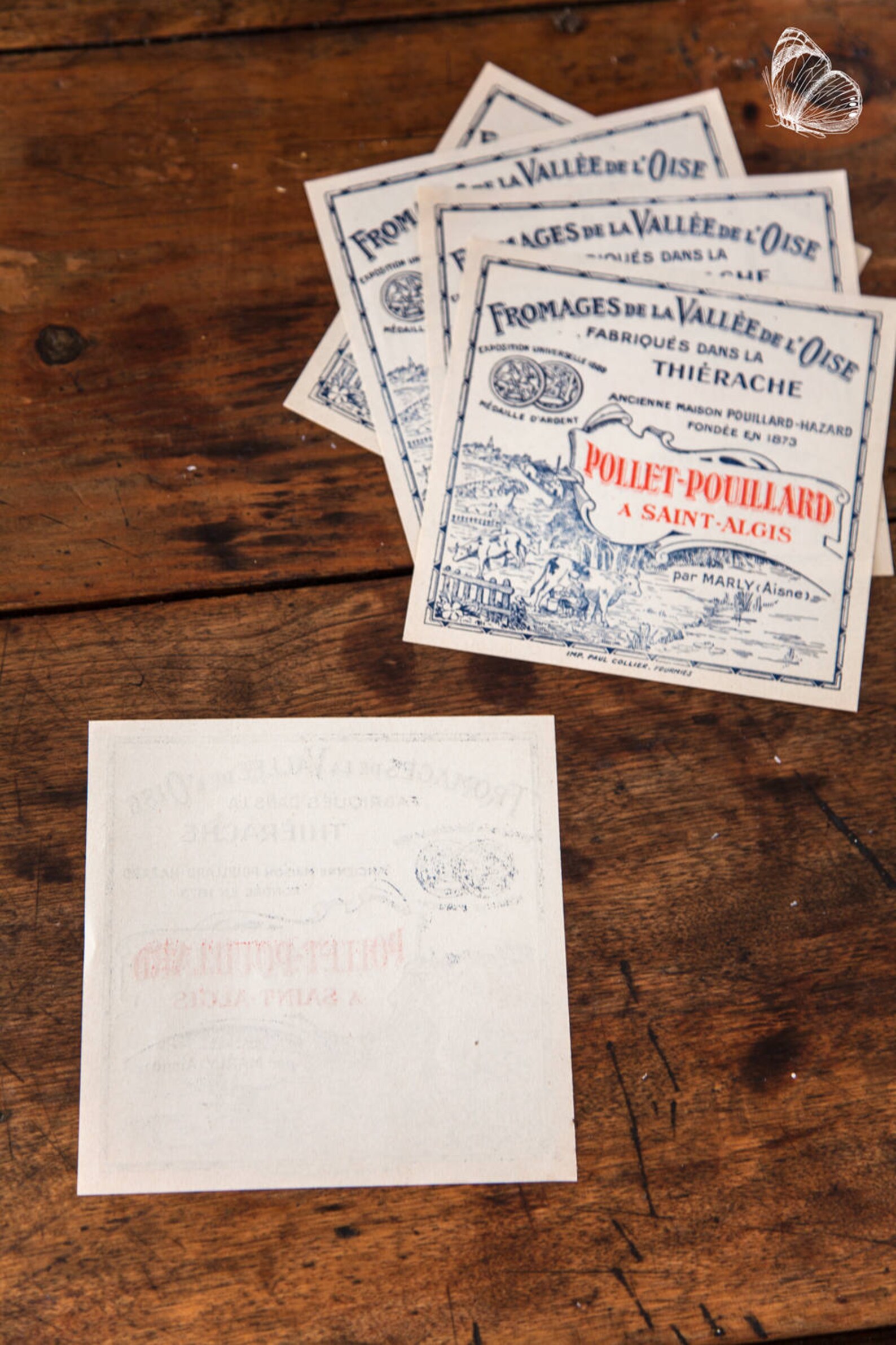 Vintage French Cheese Label Set of 5 Unused Shabby Craft - Etsy