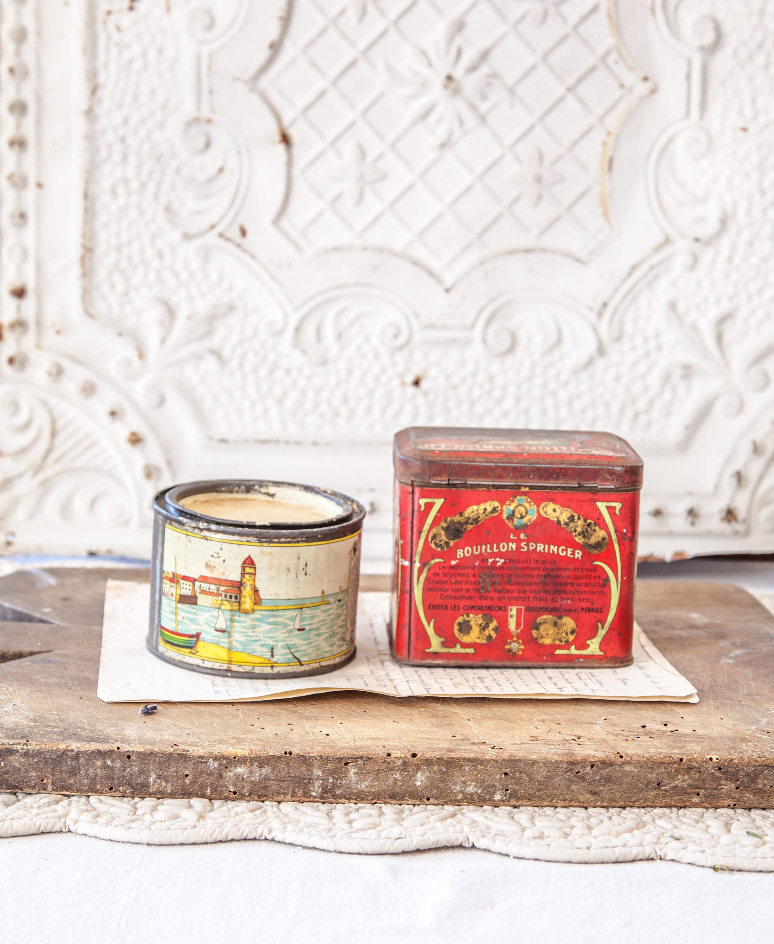 2 Vintage Fresh Kitchen Tins Vintage French Red Kitchen Tins - Etsy