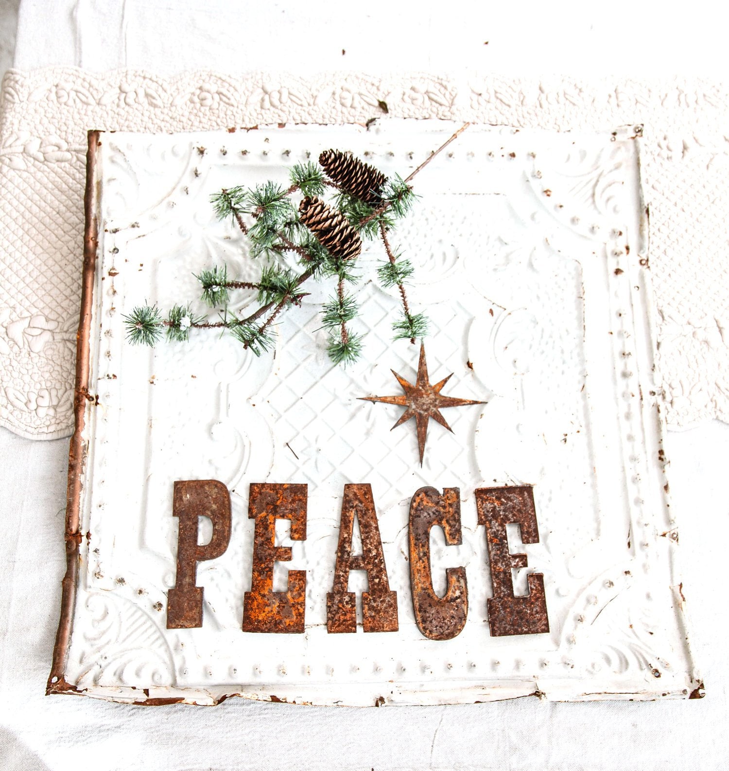 Rusty Metal Letters – Rustic Industrial Decor, Choice of Noel, Love ...