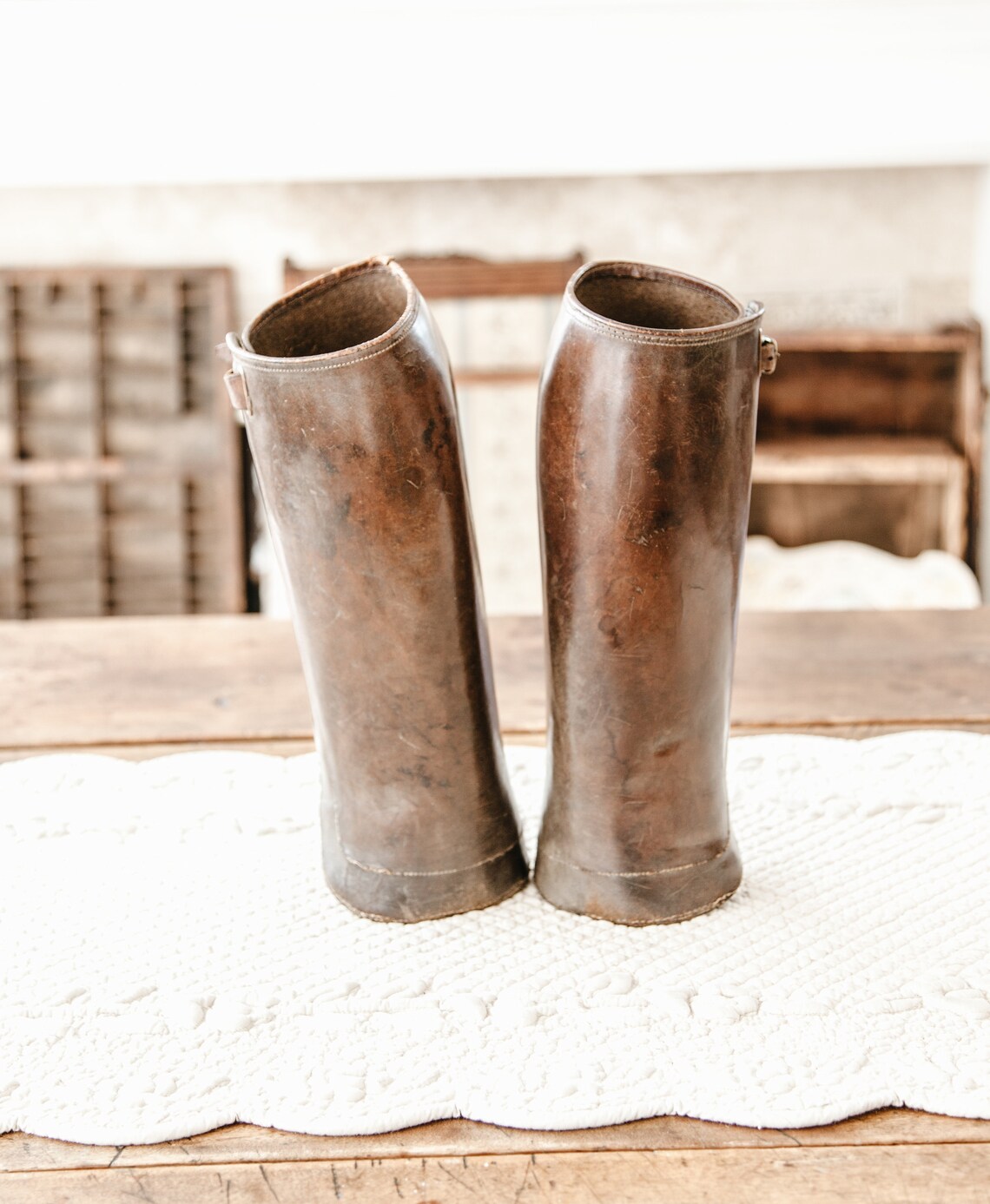 Early 1900s French Leather Gaiters - Half Chaps Equestrian- Children ...