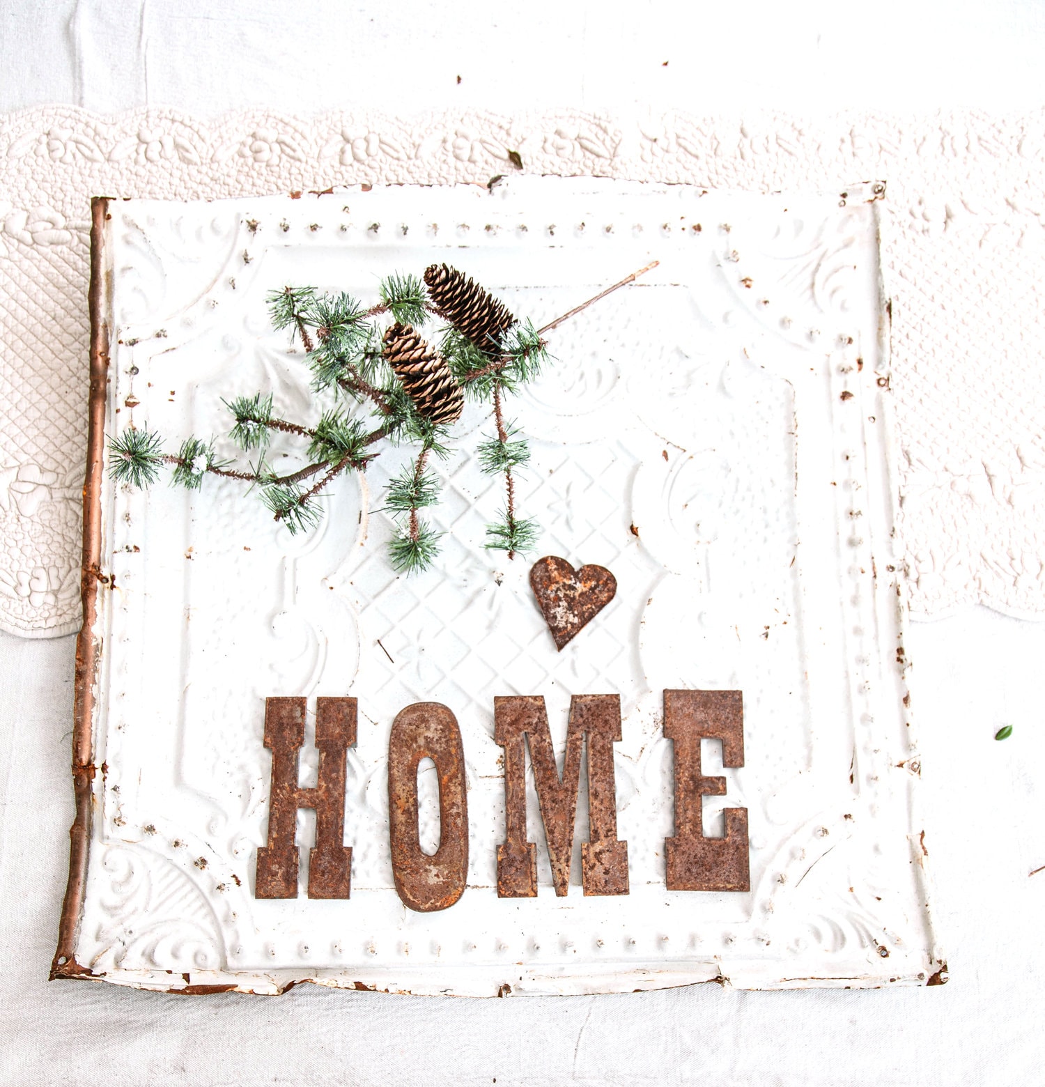 Rusty Metal Letters – Rustic Industrial Decor, Choice of Noel, Love ...