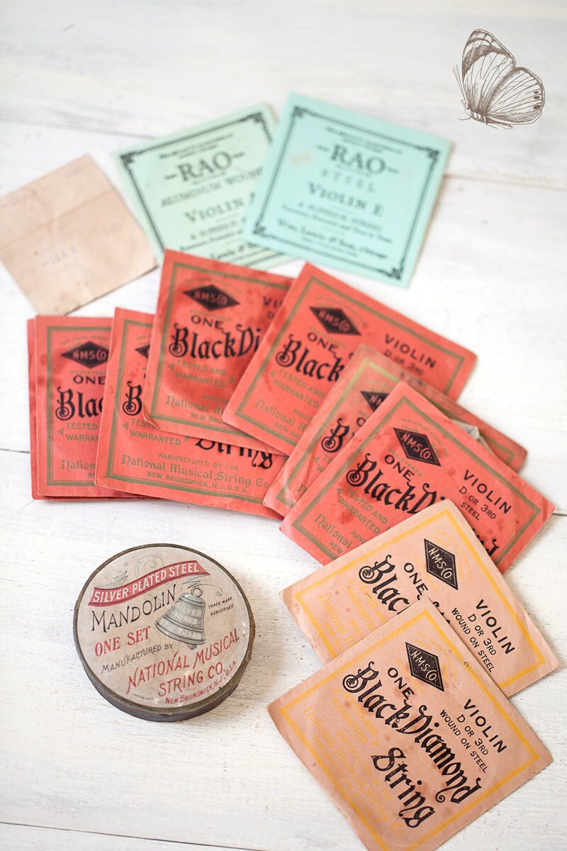 Vintage National Musical String Set – Mandolin & Violin Strings, 1940s ...