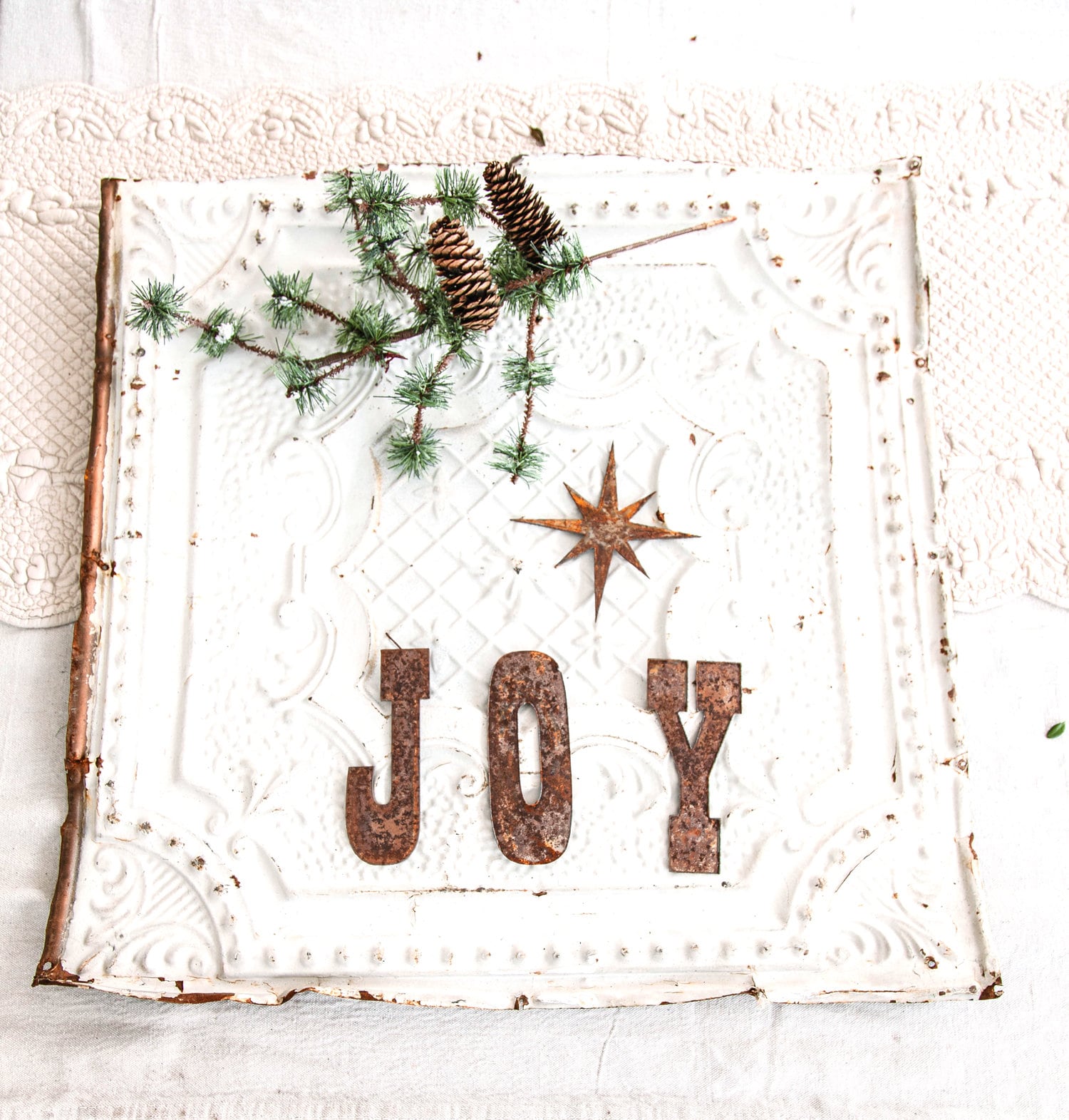 Rusty Metal Letters – Rustic Industrial Decor, Choice of Noel, Love ...