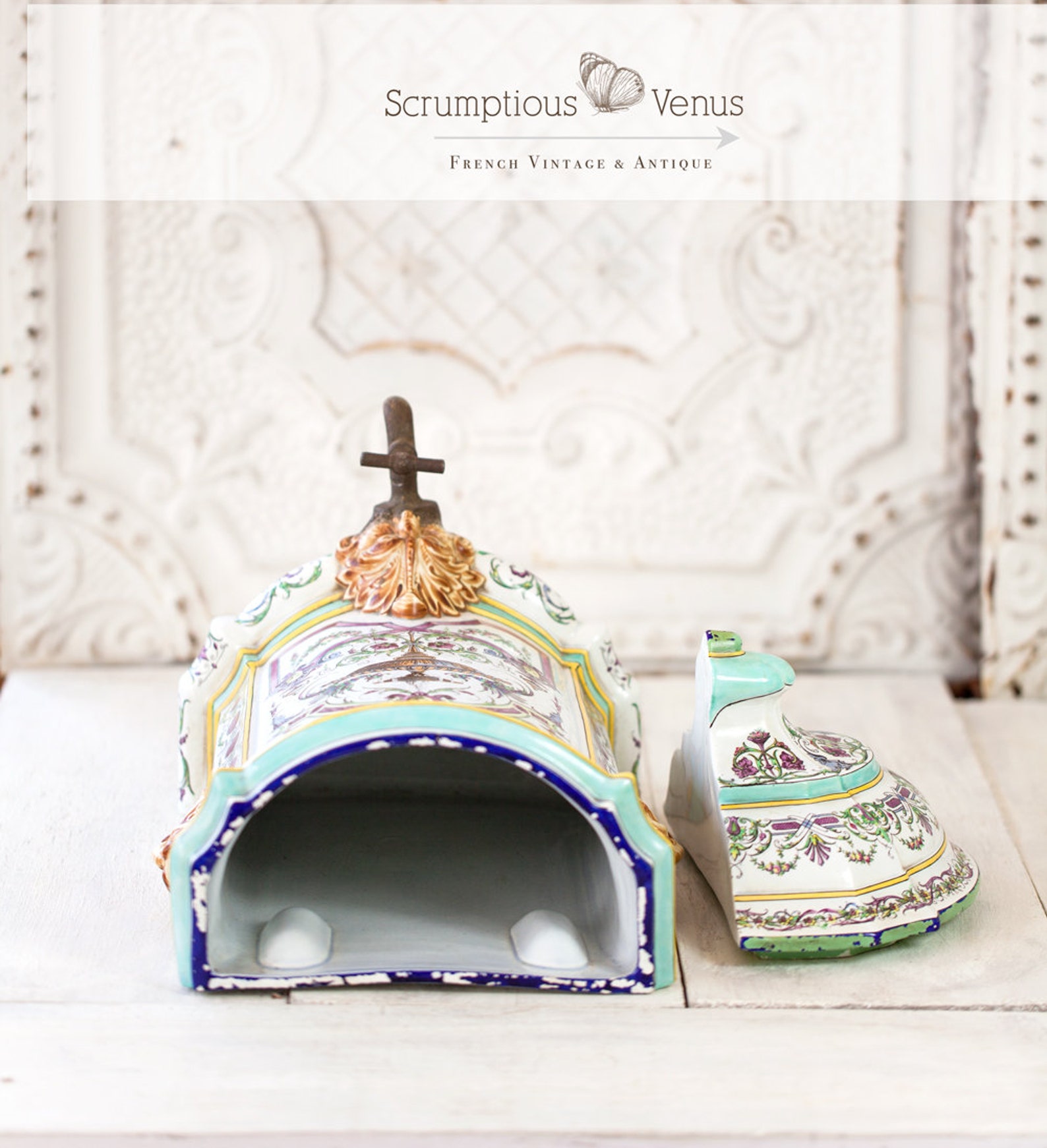 18th French Faience Fountain Beautiful Hand Painted Colors - Etsy