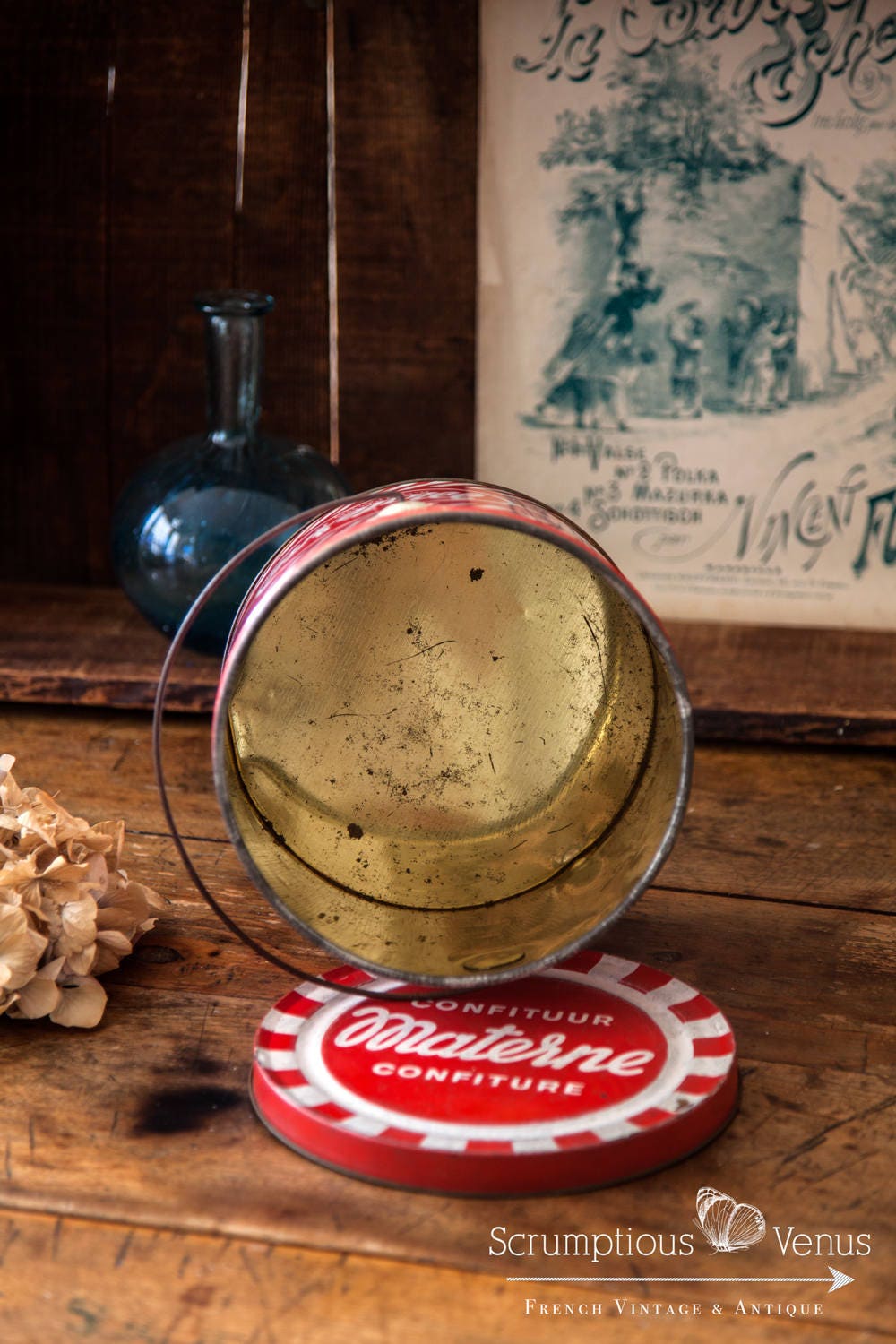 1950s Large Jam Tin Materne Made in Belgium Cheerful Red | Etsy