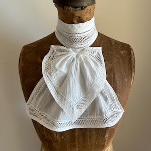 Edwardian White Jabot Collar, French Victoria Collar, Baroque Neck ...