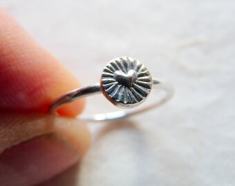 Dainty heart ring | Etsy